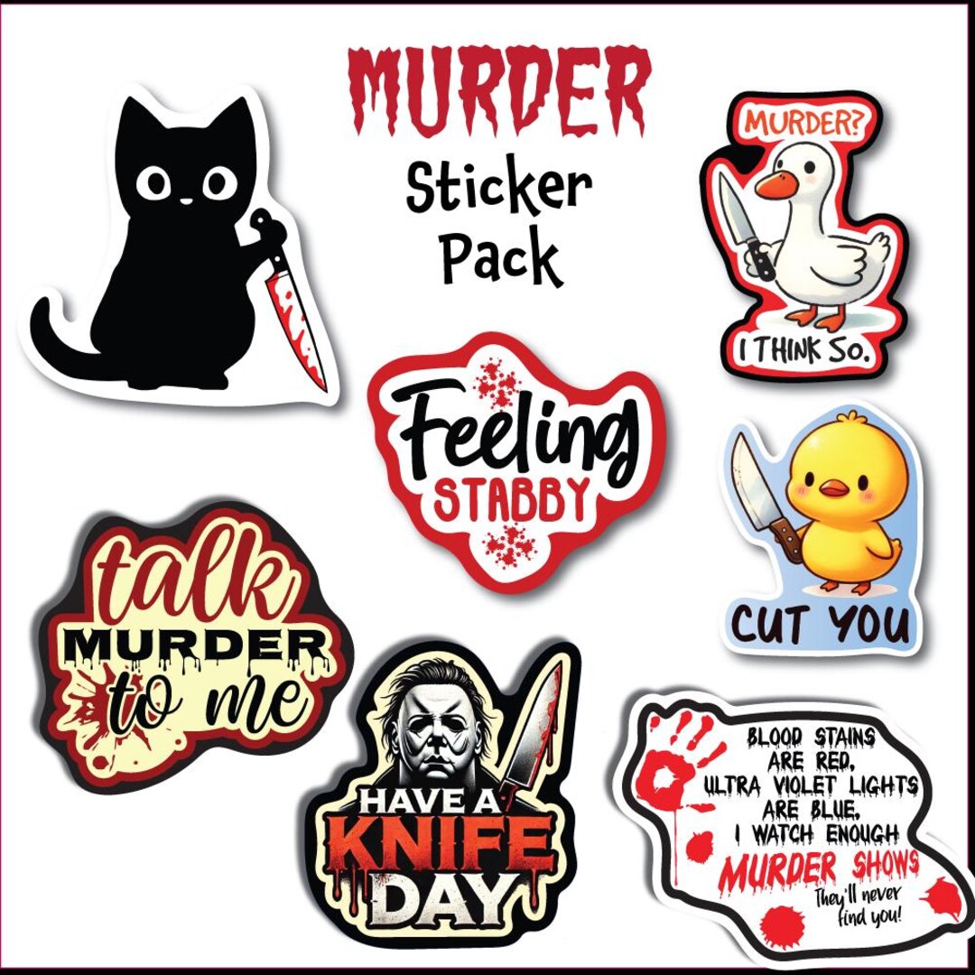 Murder Sticker Pack, Angry, Pissed Off, Rage, Crime Vinyl Decals ...