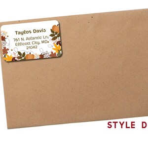 Autumn Fall Return Address Labels With Leaves, Pumpkins, Flowers - Etsy