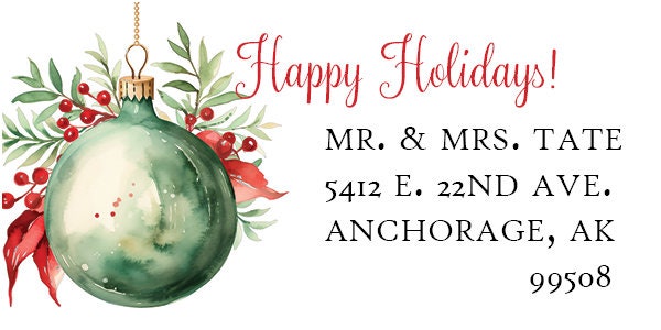 Christmas Scene Return Address Labels Envelope Stickers Holiday ...