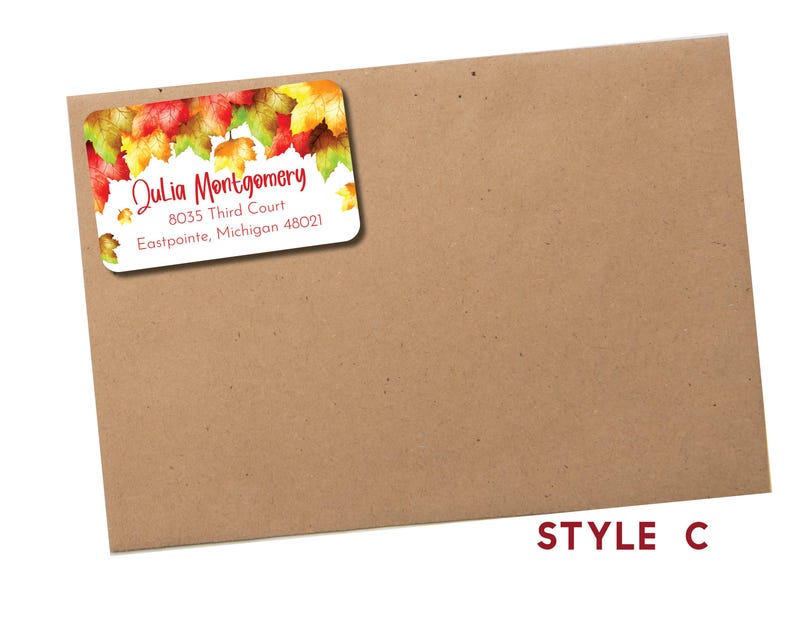 Autumn Fall Return Address Labels With Leaves, Pumpkins, Flowers - Etsy