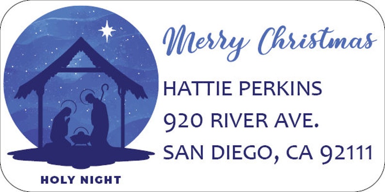 Nativity of Jesus Return Address Labels Christmas Christian Envelope ...