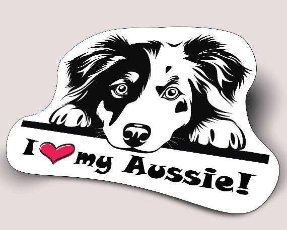 Australian aussie Shepherd Love Die Cut Vinyl Sticker for Car, Laptop ...