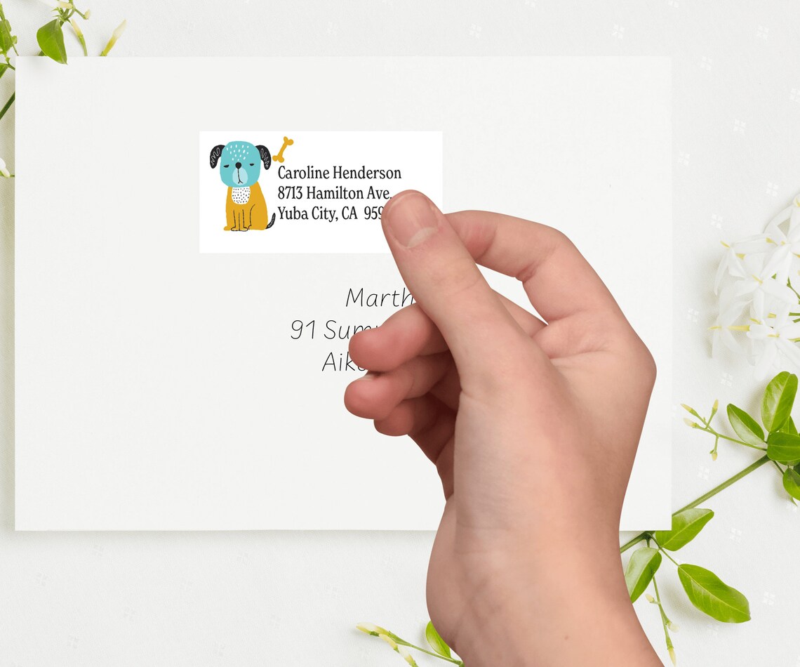 Dog & Cat Cute Return Address Labels Envelope Stickers - Etsy