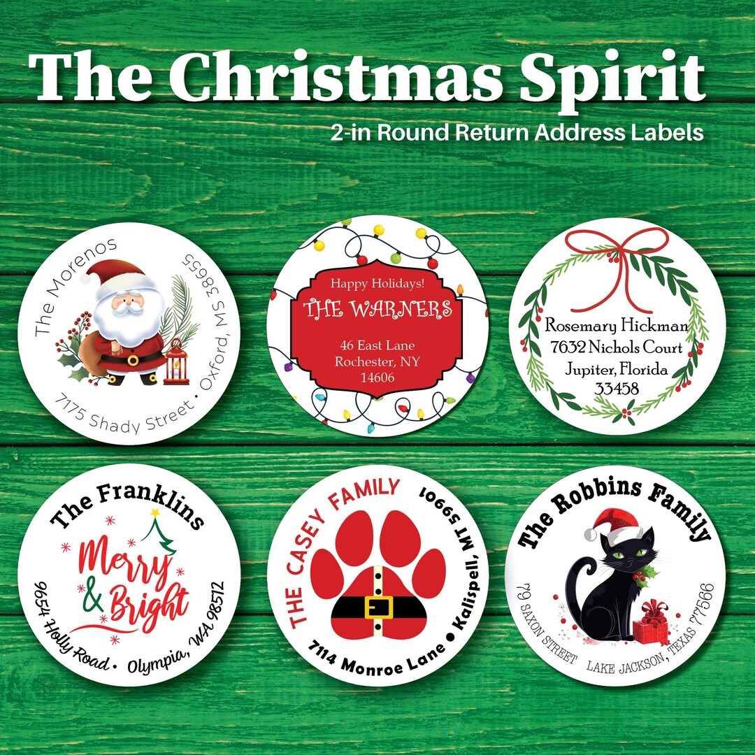 Christmas Return Address Labels: Watercolor Santa, Xmas Stickers - Etsy