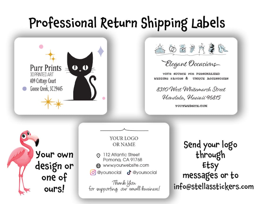 Professional Logo Return Address Shipping Product Sticker Label for ...