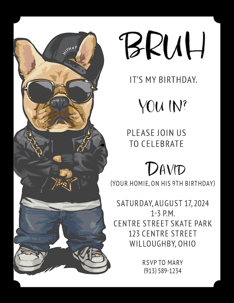 Real Printed Bruh Birthday Party Invitations 24 With Envelopes and ...