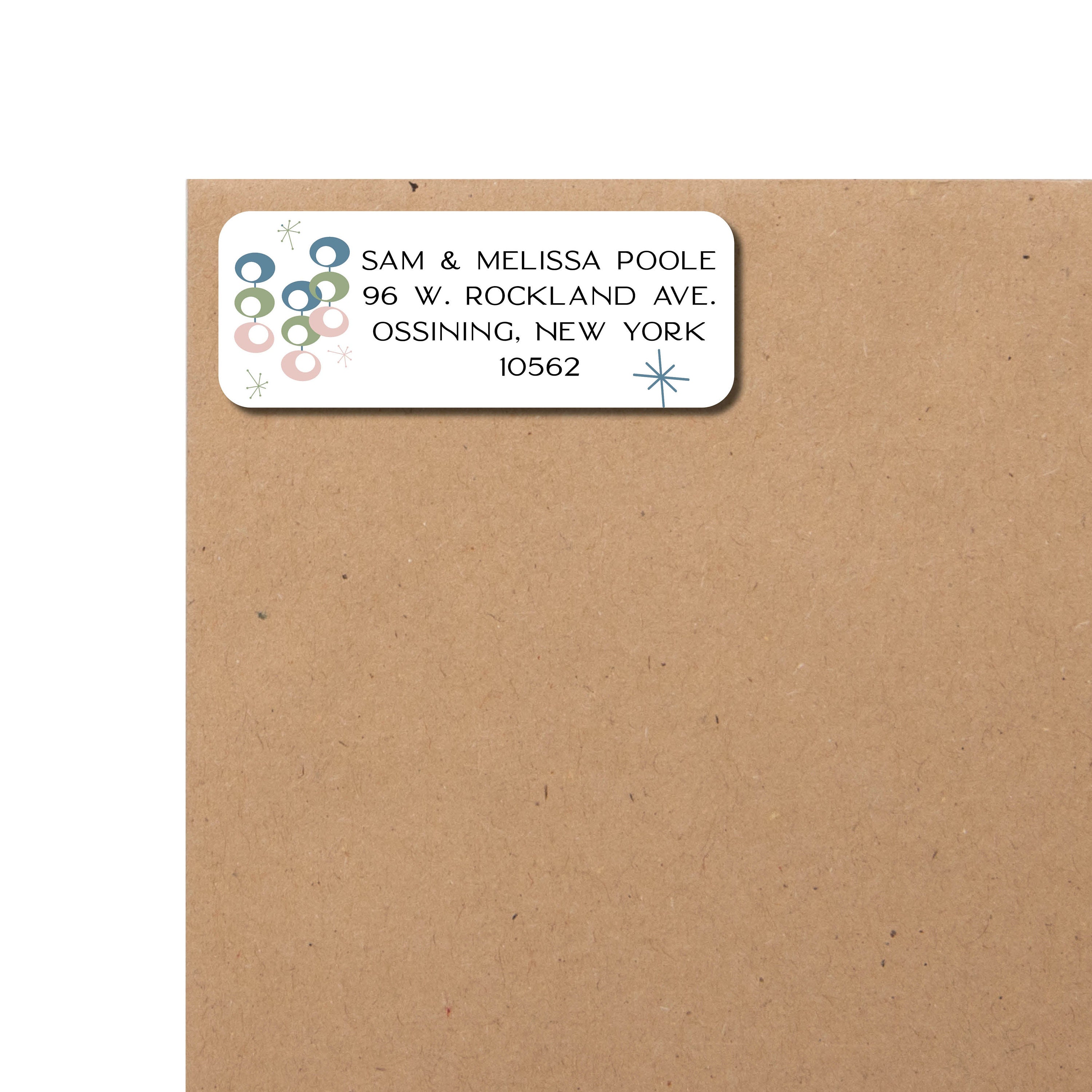 Mid Century Modern Return Address Stickers: Custom Envelope Labels - Etsy