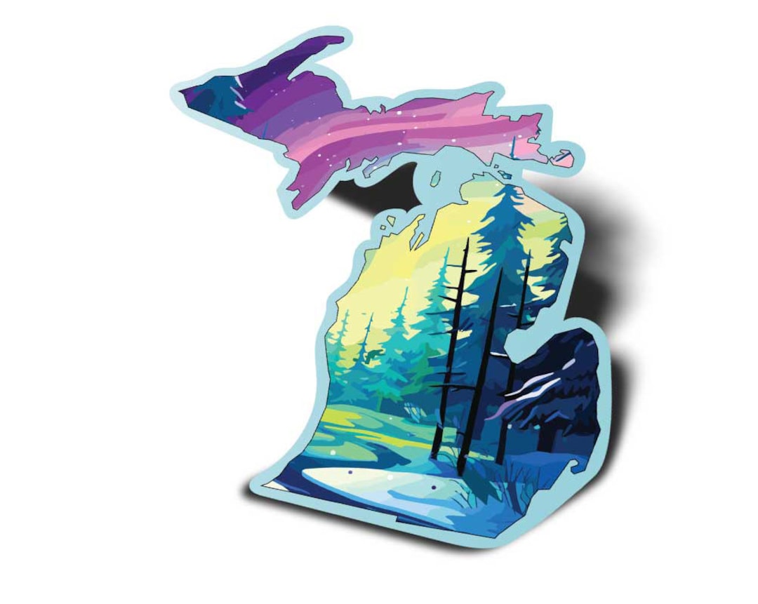 Michigan Aurora Sticker Mitten Decal Wildnerness Natural Beauty Pure - Etsy