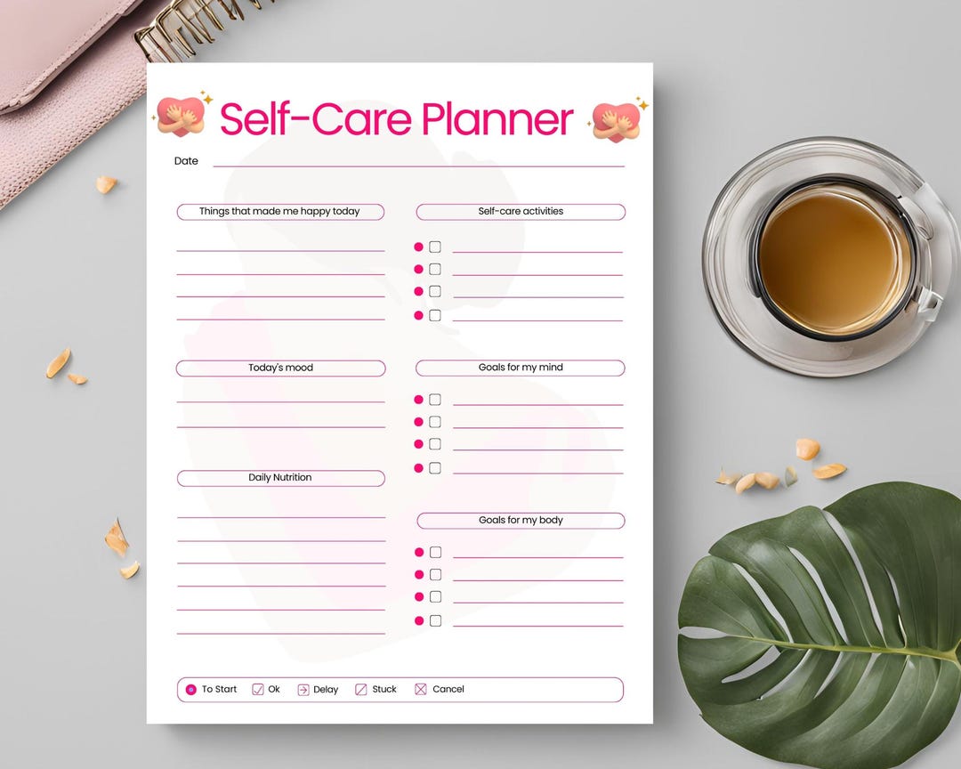 Digital Self Care Planner, Printable Self-care Tracker, Mental Health ...
