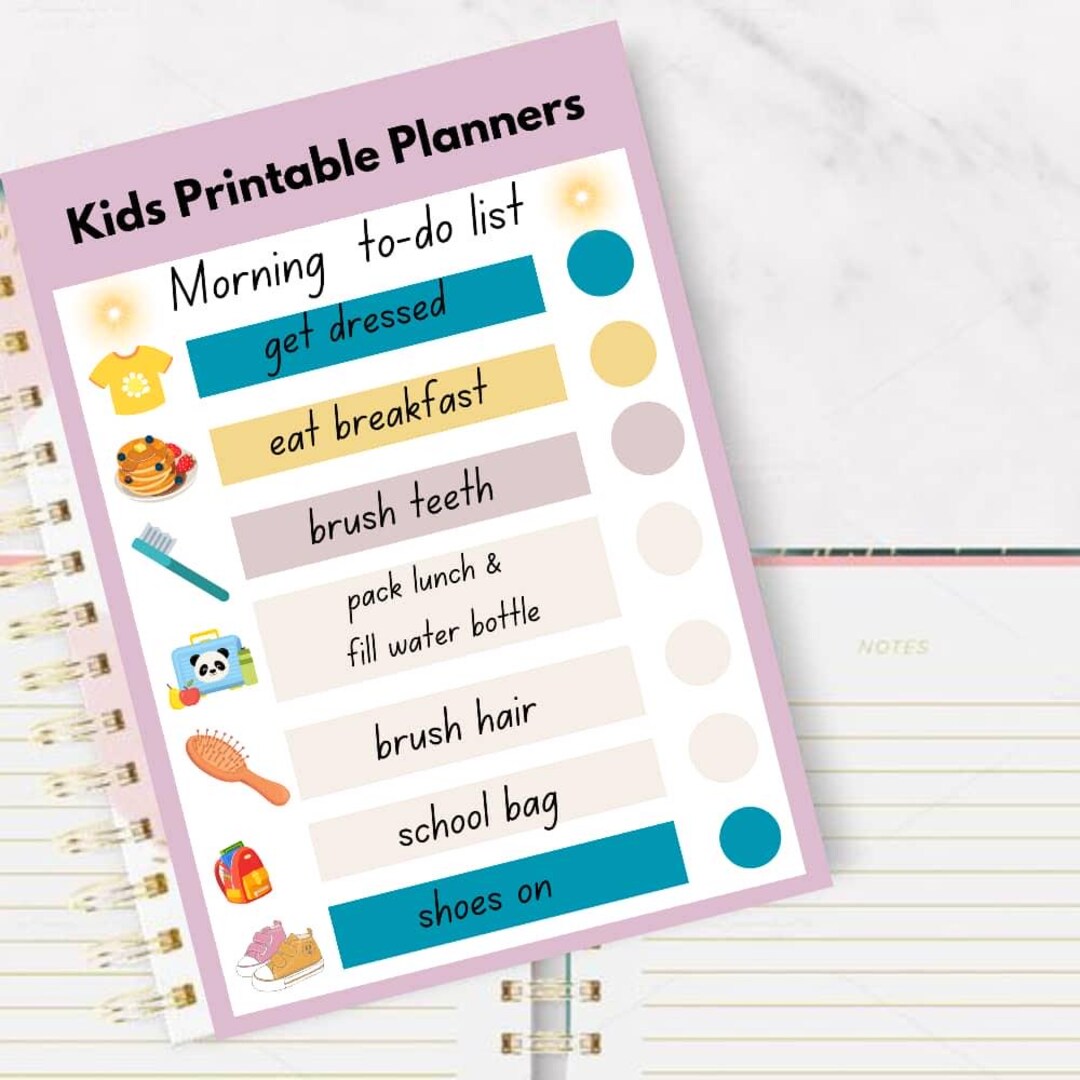 Kids Printable Planner | Children's Agenda | Weekly Organization ...