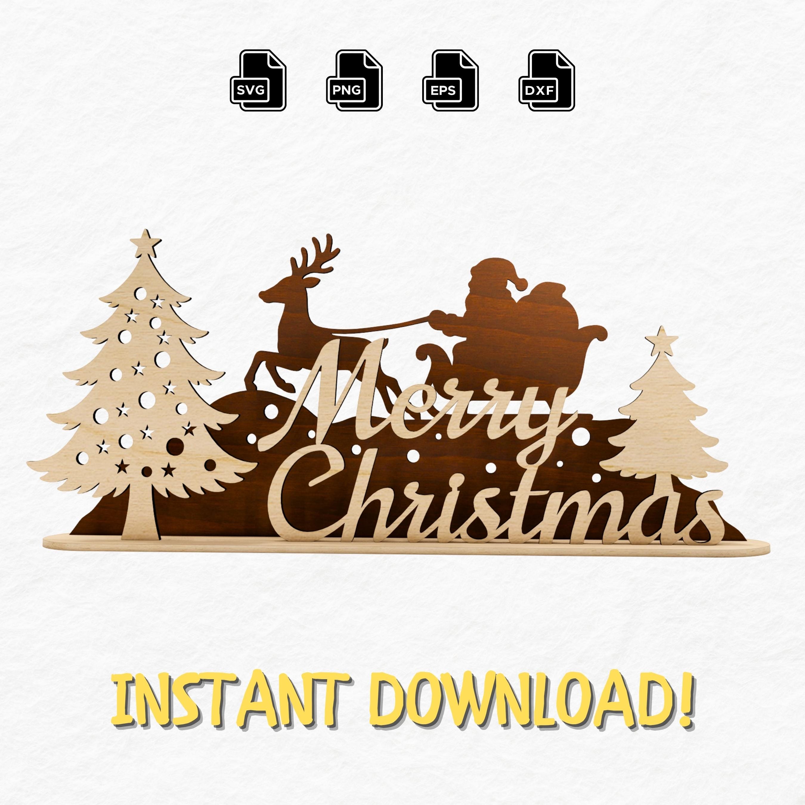 Christmas Scene SVG Laser Cut, Christmas Layered Cut File, Layered ...