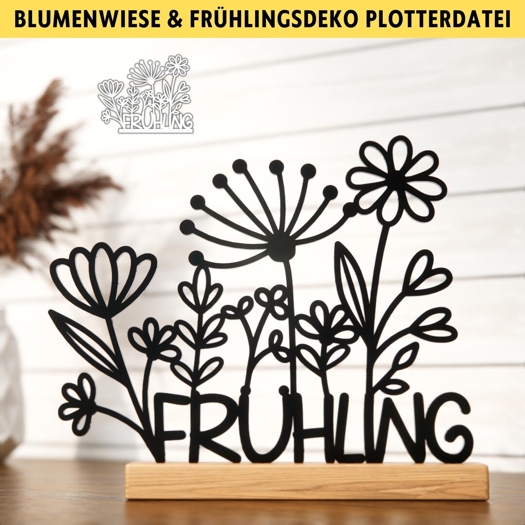 Plotterdatei Blumenwiese Sommer SVG Blumen Meadow Cricut Silhouette Frühling Plotter Deko Floral ...
