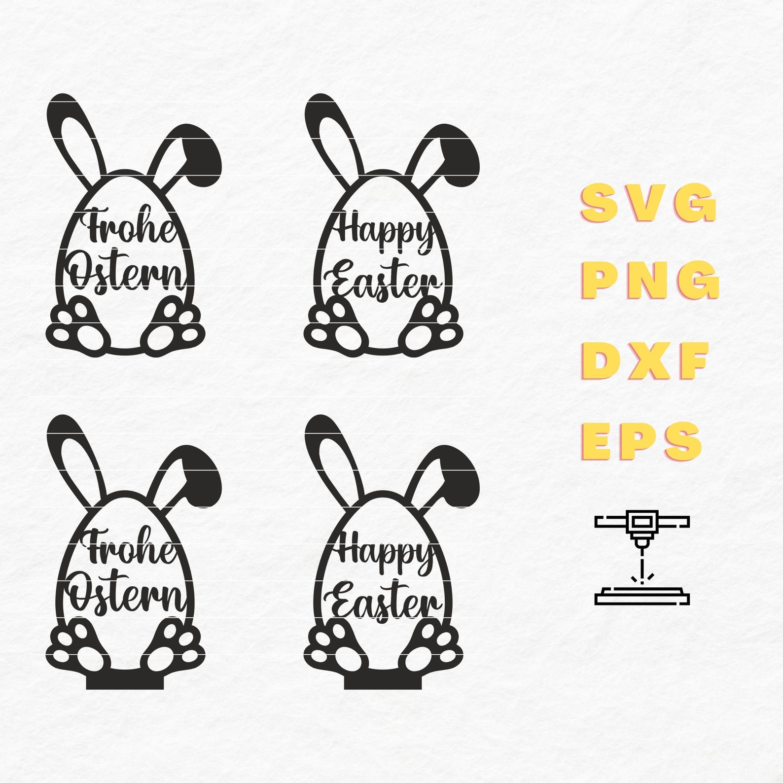 Easter Egg SVG, Easter Decor Plotter File, Happy Easter Cut File, Frohe ...