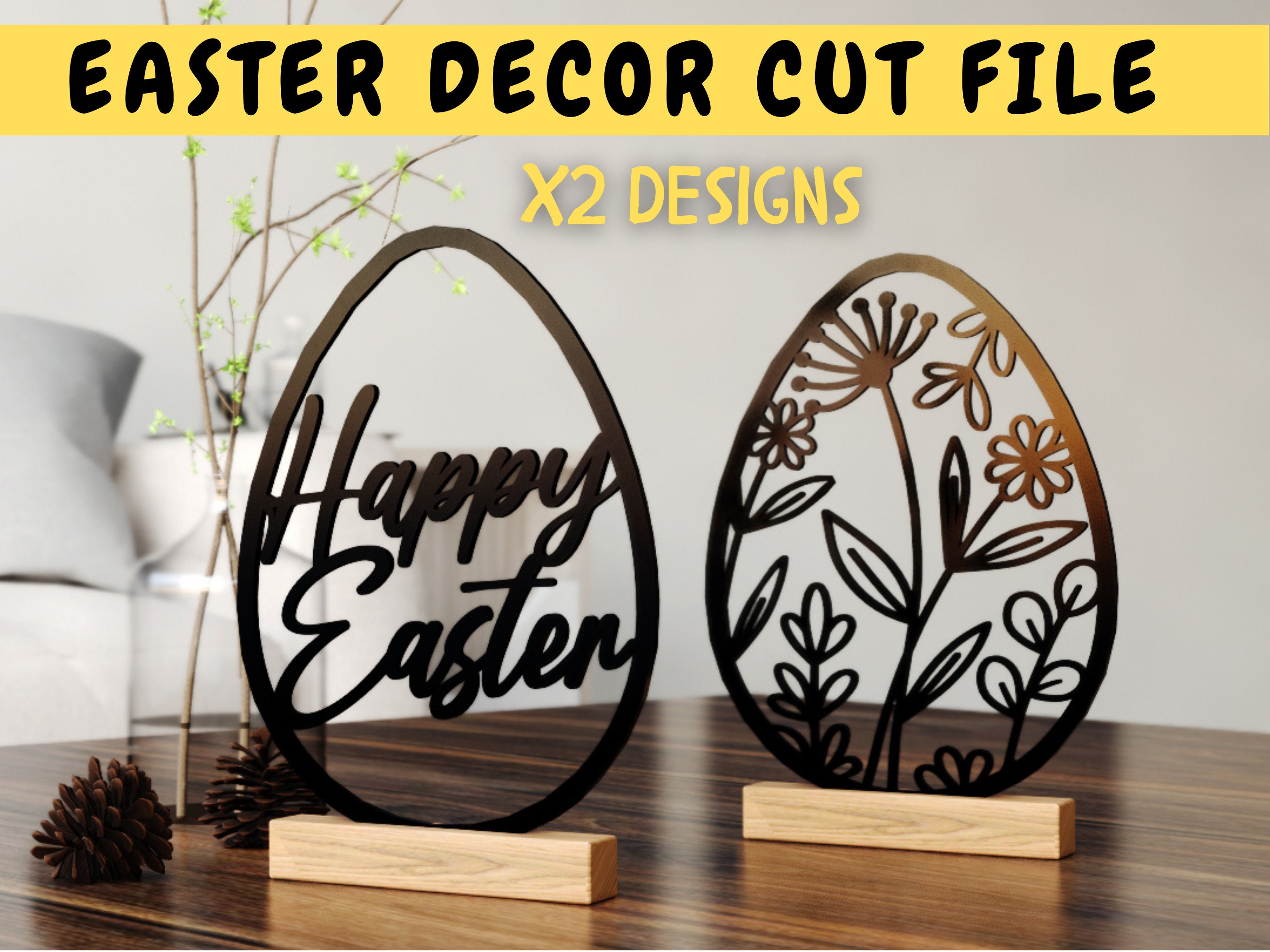 Easter Cut File Bundle - Easter Egg SVG - Easter Bunny SVG - Floral ...