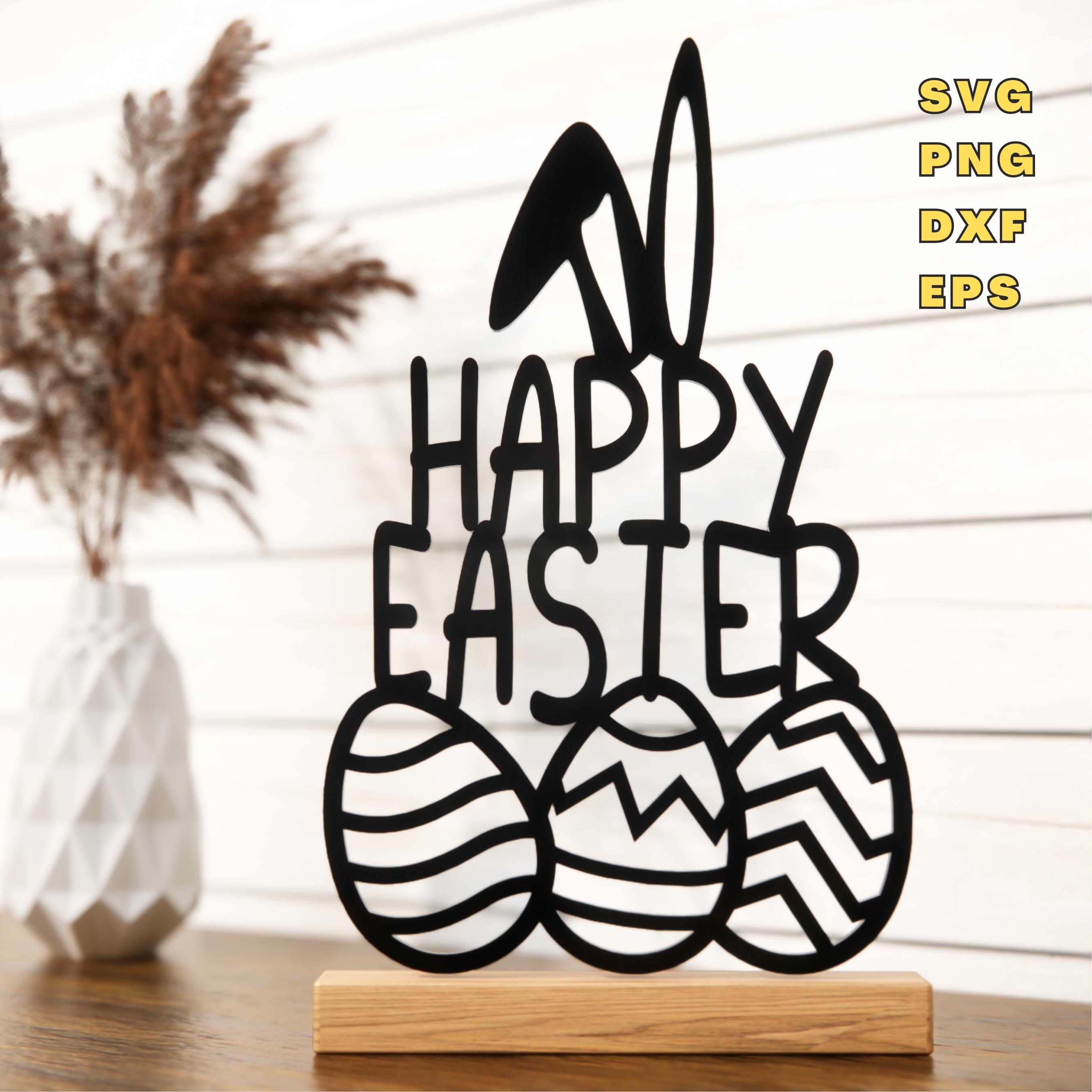 Happy Easter Laser Cut Files, Easter Decor Cut File, Easter Bunny SVG ...
