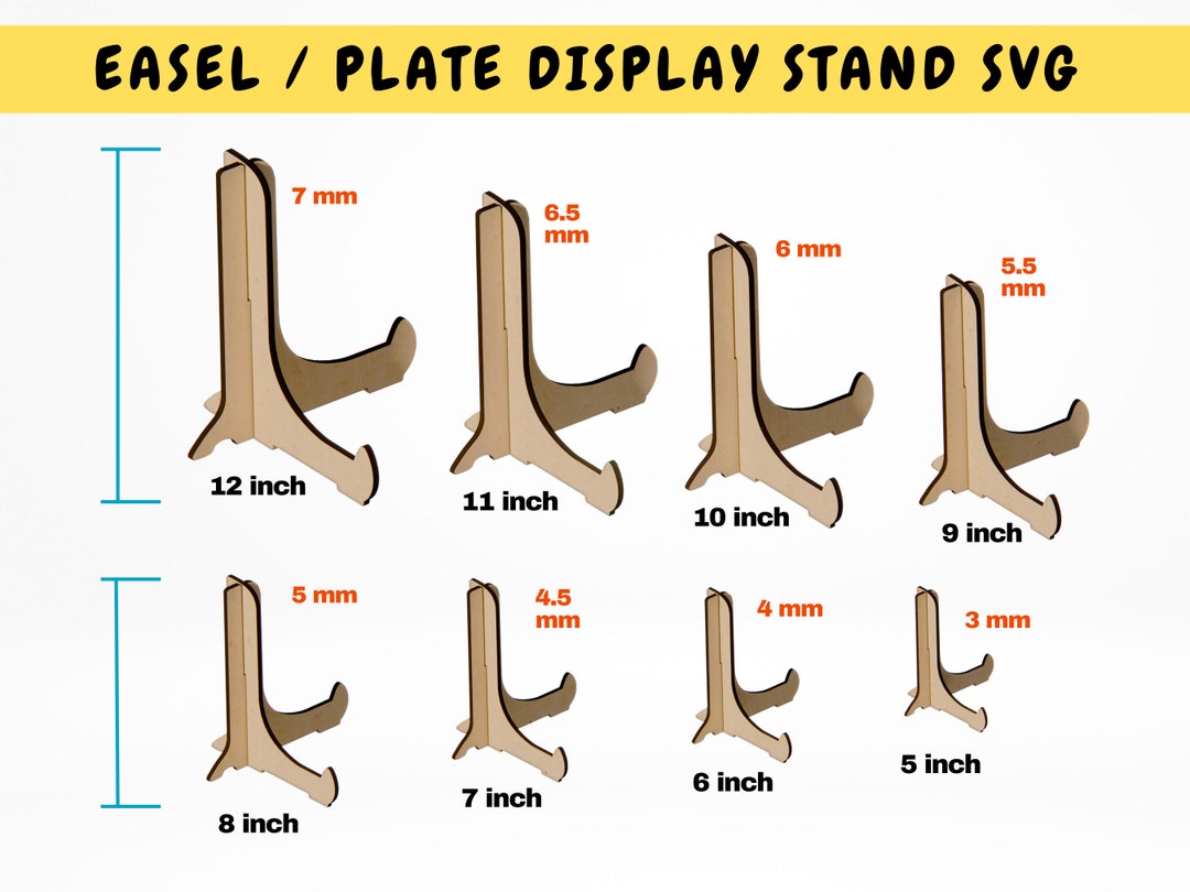 Easels Plate Stand Set SVG, Photo Frame Display, Easel Holder Set ...