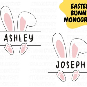 Easter Bunny SVG Split Easter Svg Easter Monogram Svg Bunny Monogram ...