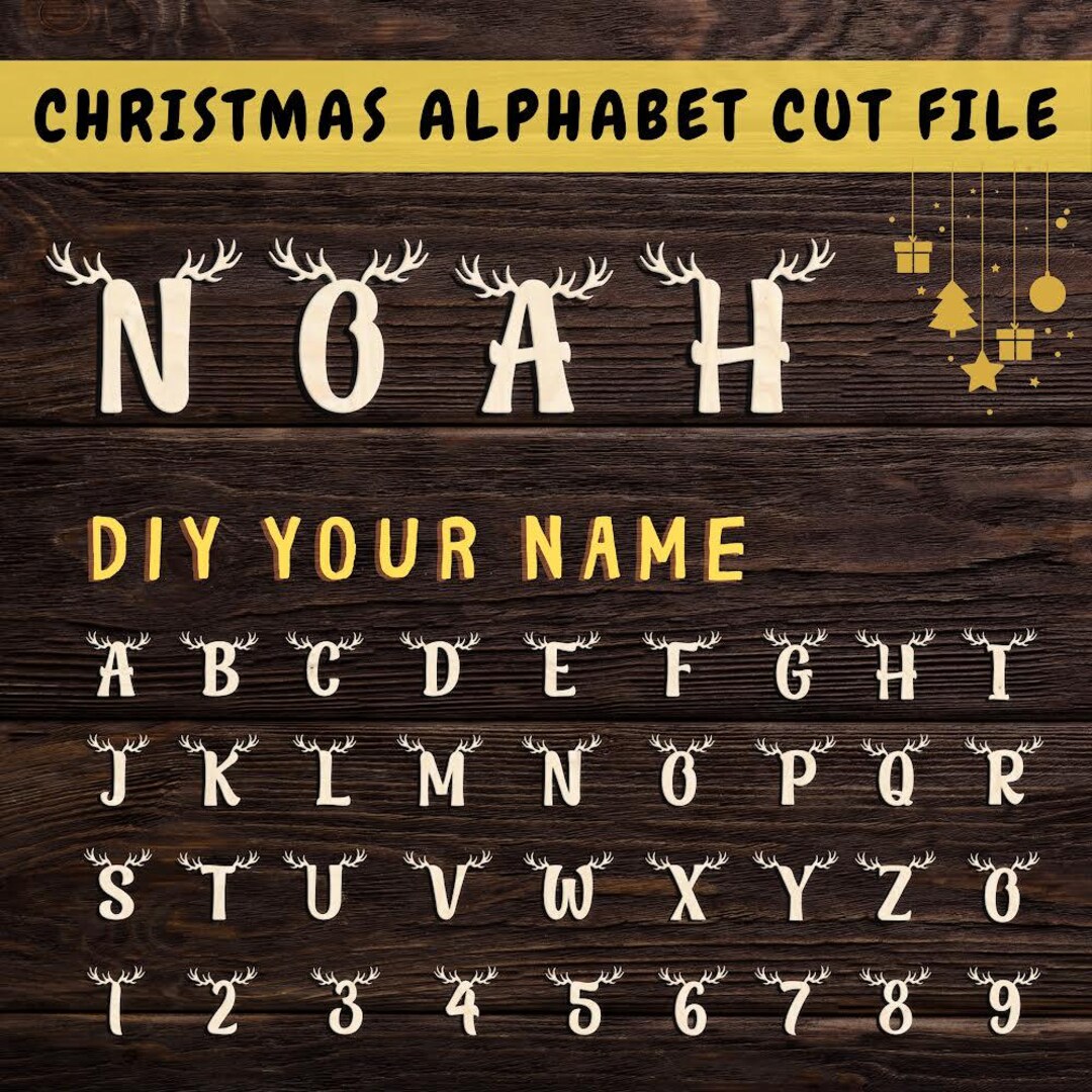 Christmas Reindeer Alphabet SVG, Christmas Letter Plotter File, Xmas ...