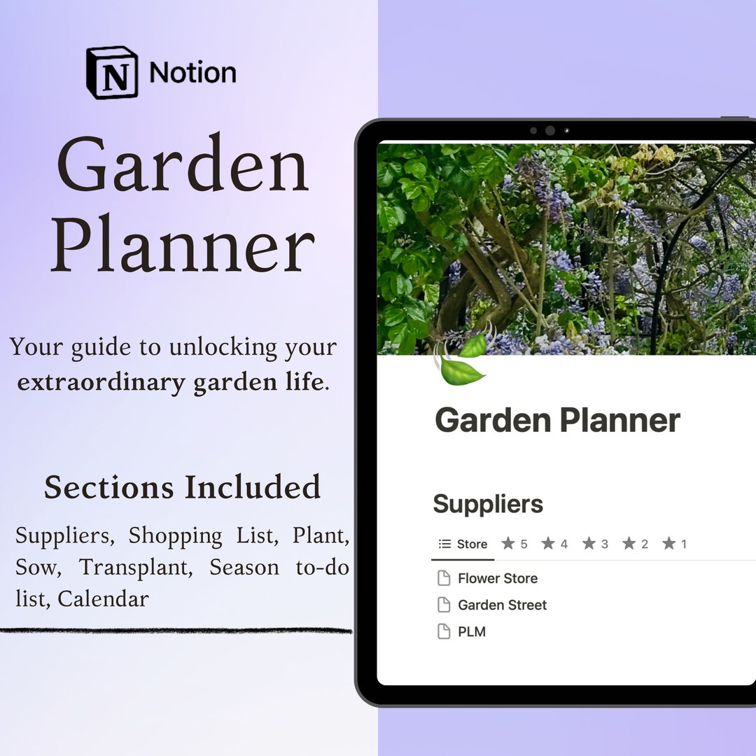 Notion Template Garden Planner, Plant Care Planner Notion, Notion ...