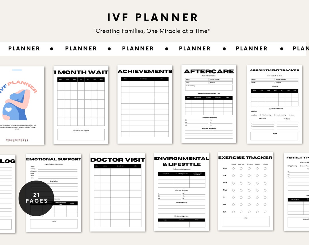 Ivf Printable Editable Planner IVF Journal Fertility Planner IVF ...
