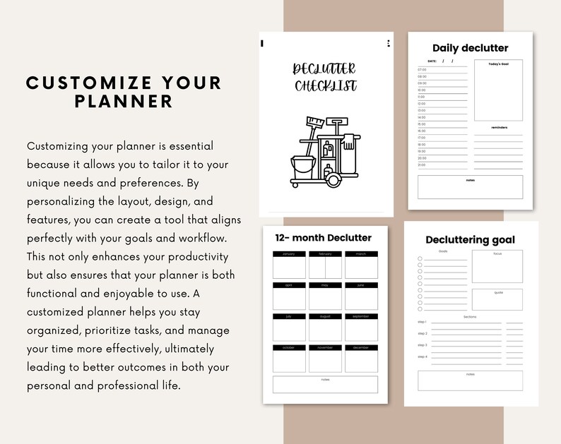 EDITABLE Declutter Check List Printable Planner Canva Cleaning ...