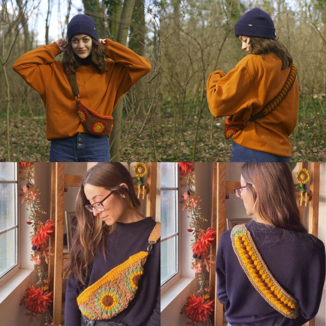 Sunny Daze Crossbody Crochet PATTERN PDF | Sunflower Crossbody, Bum Bag ...