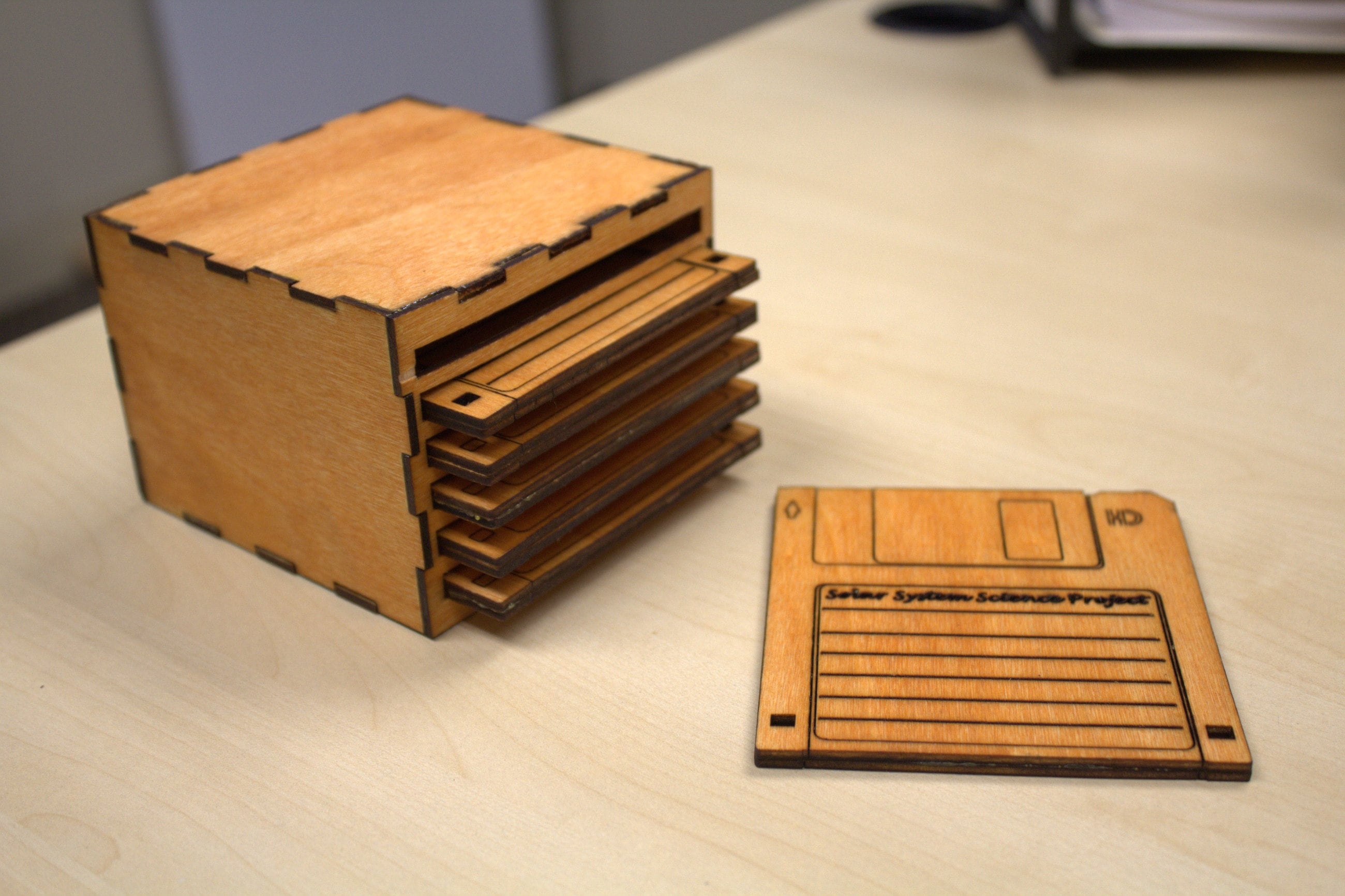 Floppy Disk Coaster With 6 Slot Holder SVG PDF DXF - Etsy