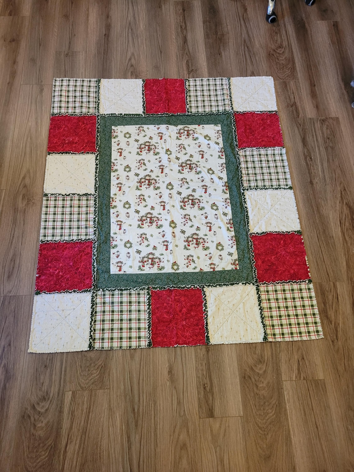 Country Christmas Rag Quilt - Etsy