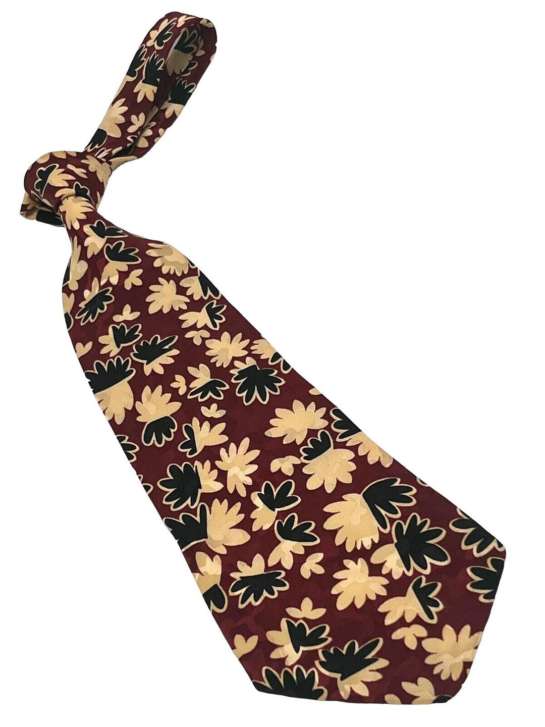 1940s Neck Ties Floral Leaves Vintage Necktie Wide Swing Rockabilly Tie ...