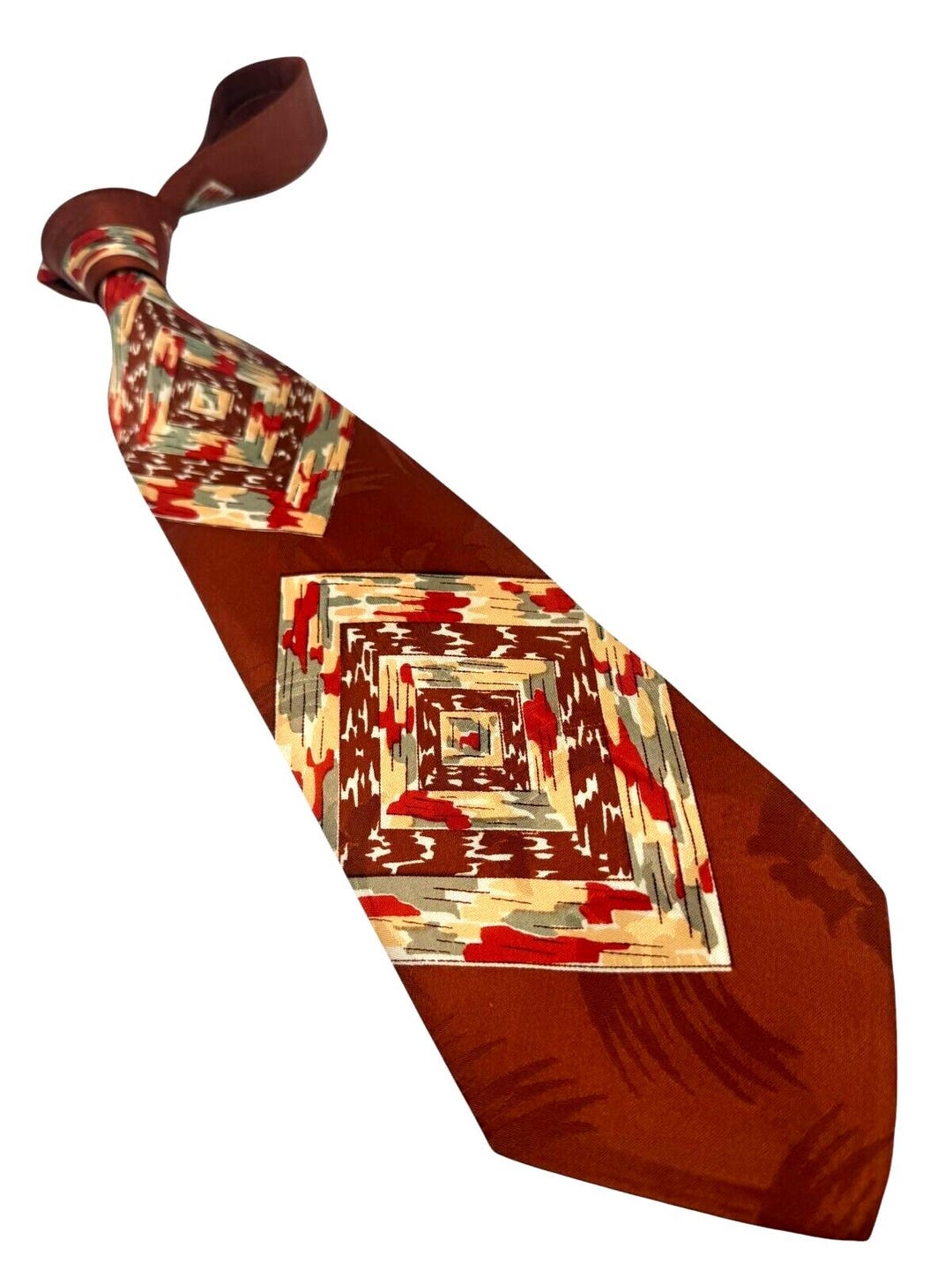 Vintage 1940s Tie Men's Neck Ties Swing Neckties 1930s BROWN Wide Rayon ...
