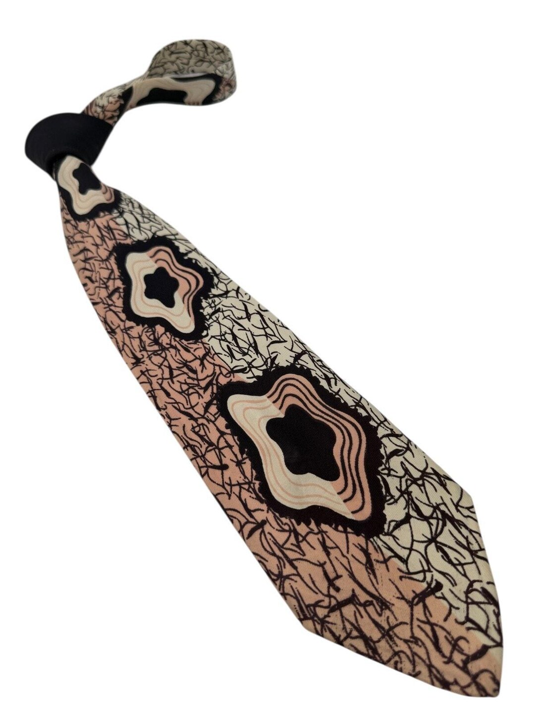 Vintage 1940s Tie Men's Neck Ties Swing Neckties 1930s BEIGE Wide SILK ...