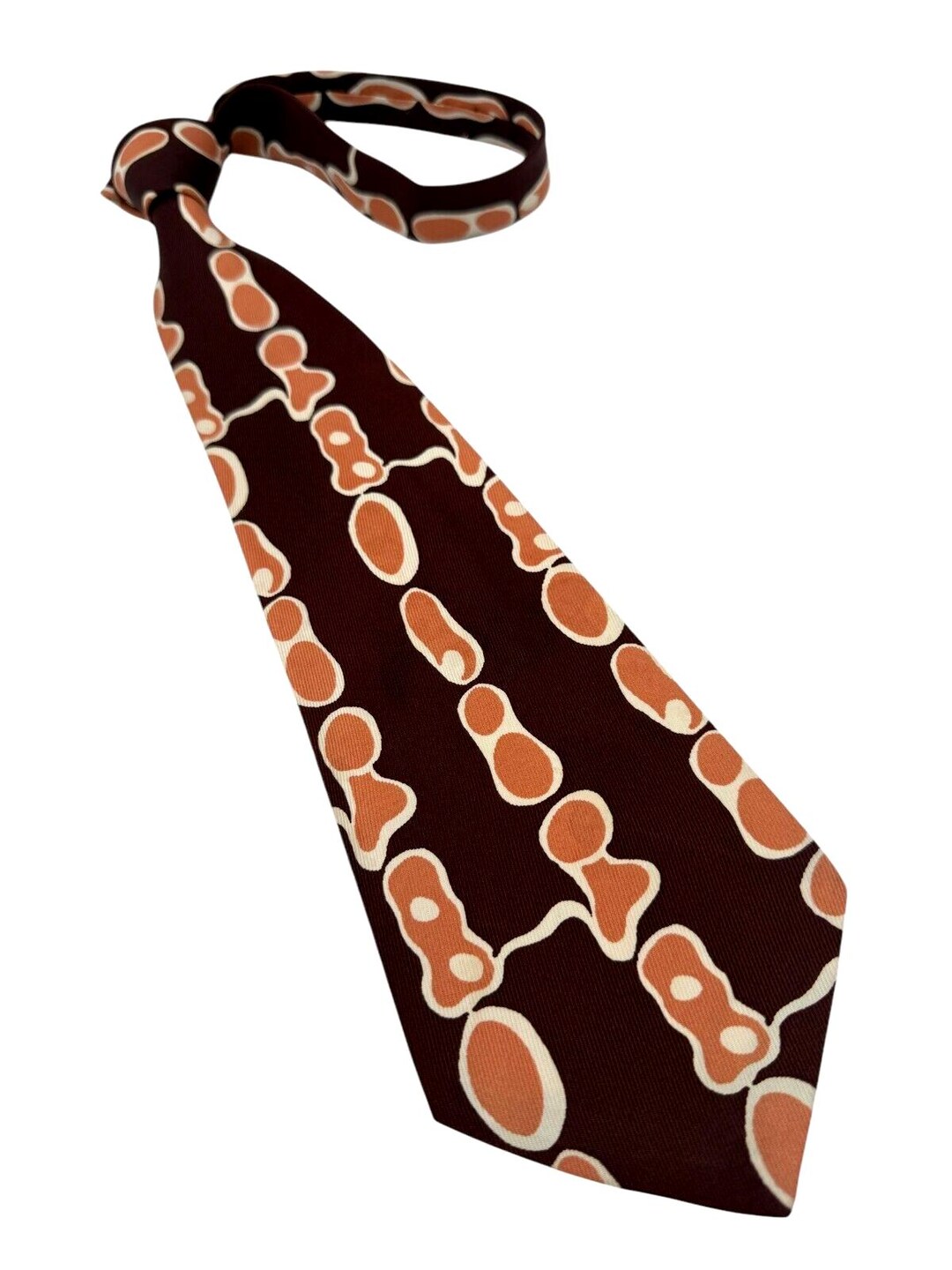 Vintage 1940s Tie Men's Neck Ties Swing Neckties 1930s Orange BROWN ...