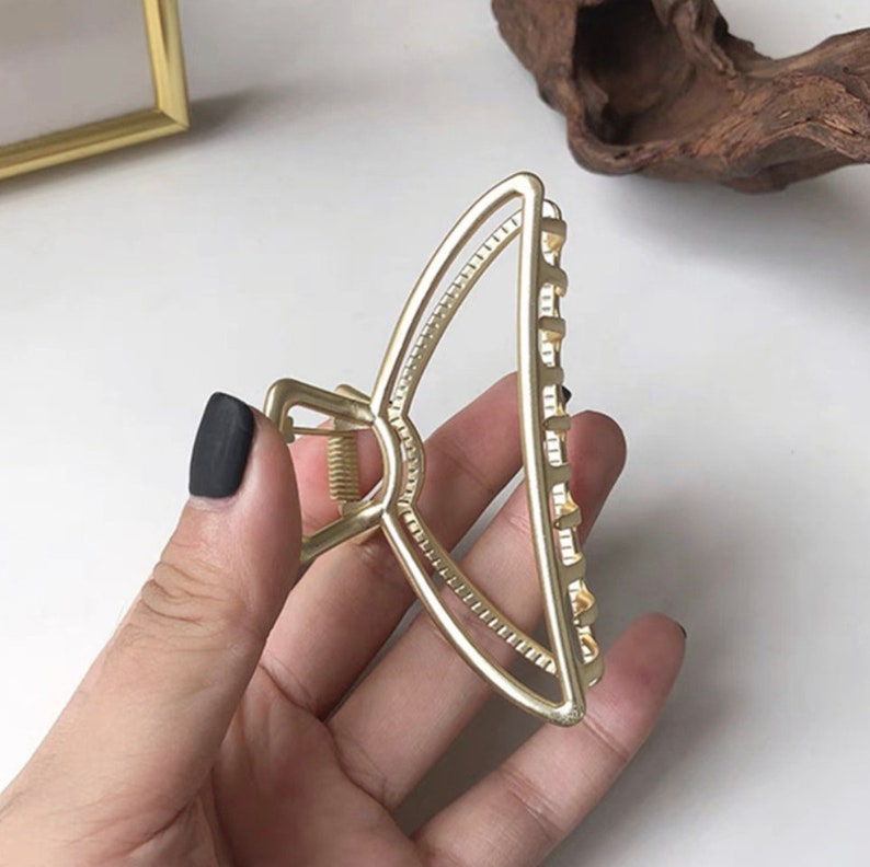 Matte Gold Metal Hair Clips Metal Hair Clips Large Metal - Etsy