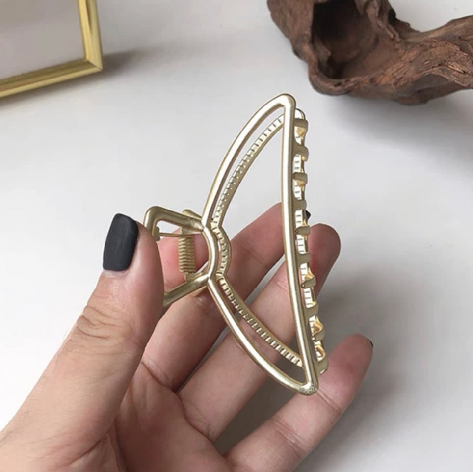 Matte Gold Metal Hair Clips Metal Hair Clips Large Metal - Etsy