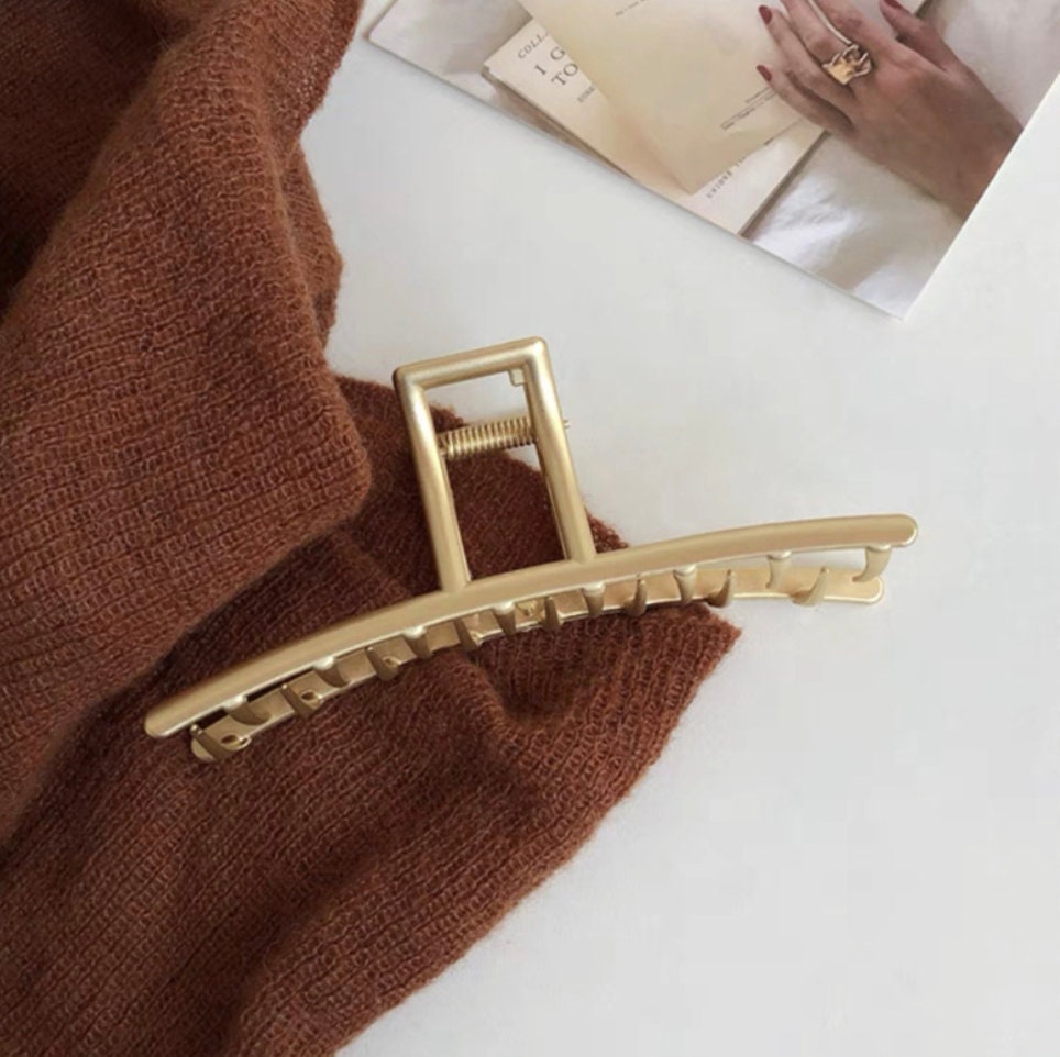 Matte Gold Metal Hair Clips Metal Hair Clips Large Metal - Etsy