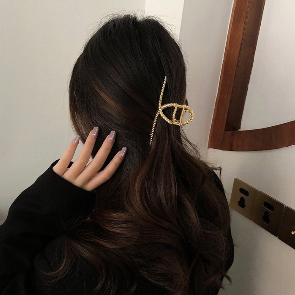 Matte Gold Metal Hair Clips Metal Hair Clips Large Metal - Etsy