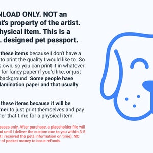 Custom Pet Passport Digital Copy Digital File - Etsy
