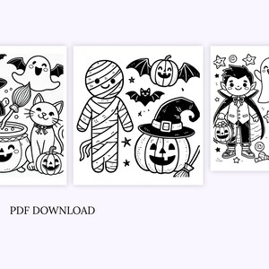 Spooky Cute: Adorable Creepy Creatures Halloween Coloring Pages 5 Pages ...