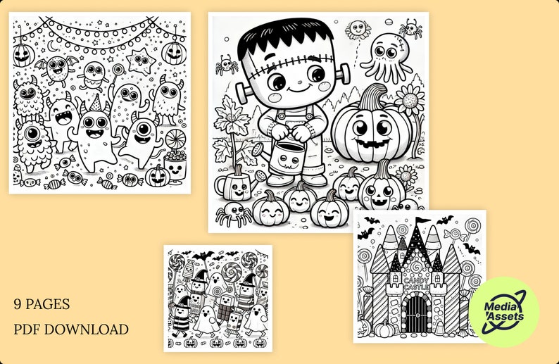 Spooky Cute 2!! Adorable Creepy Creatures Halloween Coloring Pages 9 ...