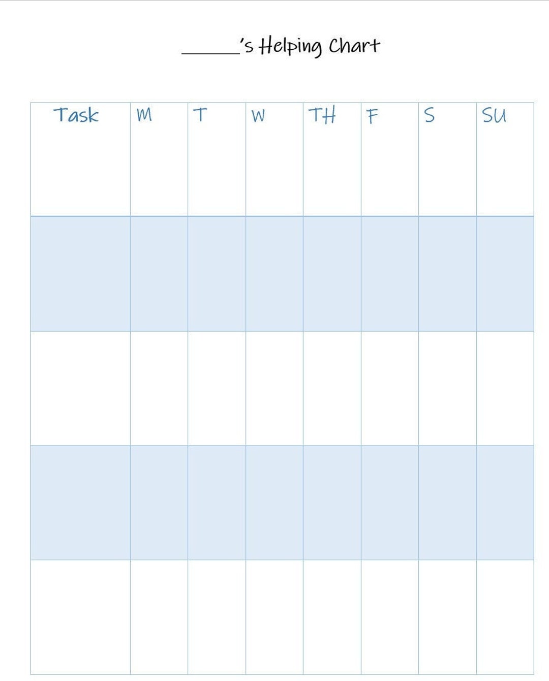 Youth Helping Chart - Etsy