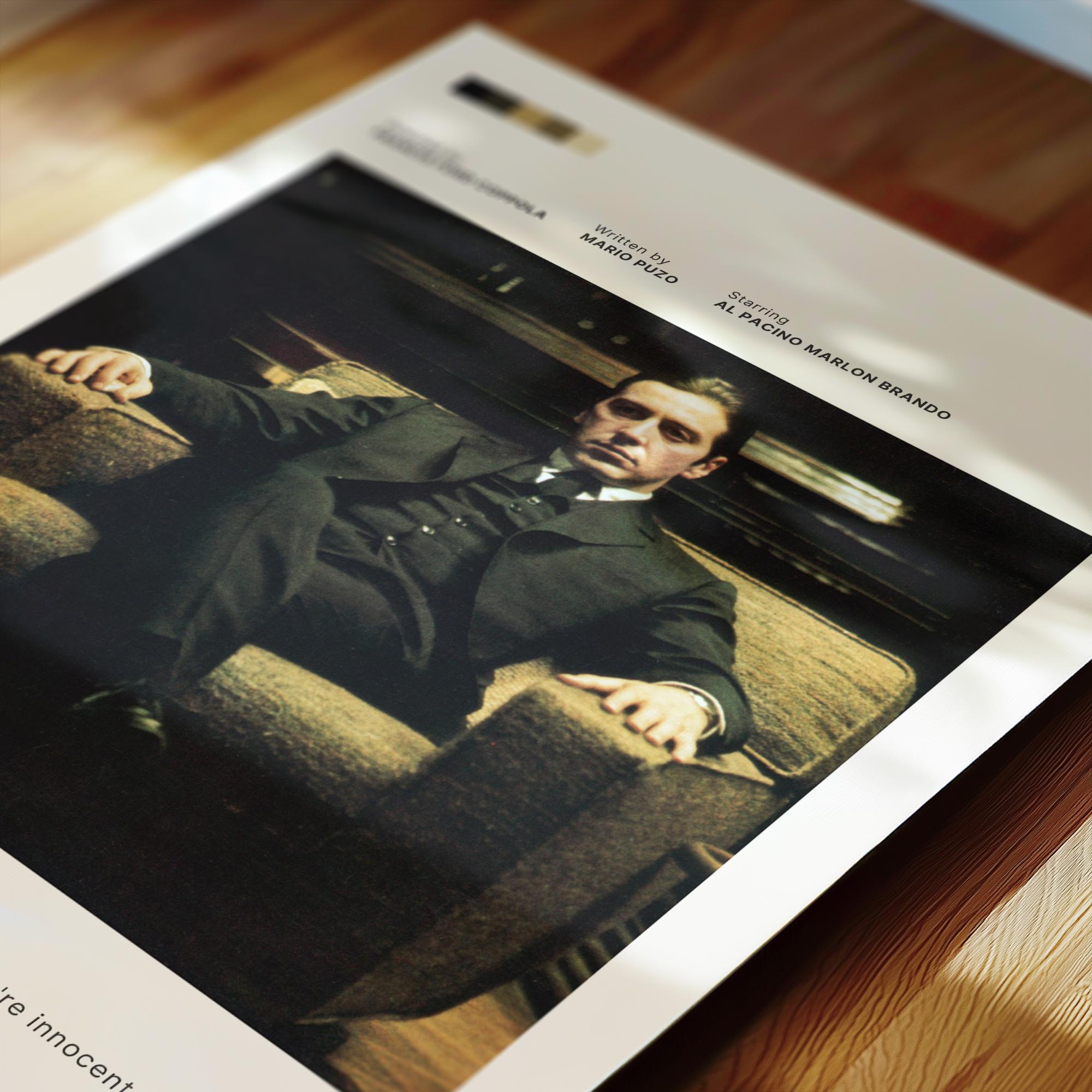 The Godfather 1972 Movie Poster – Al Pacino – Michael Corleone Quote ...