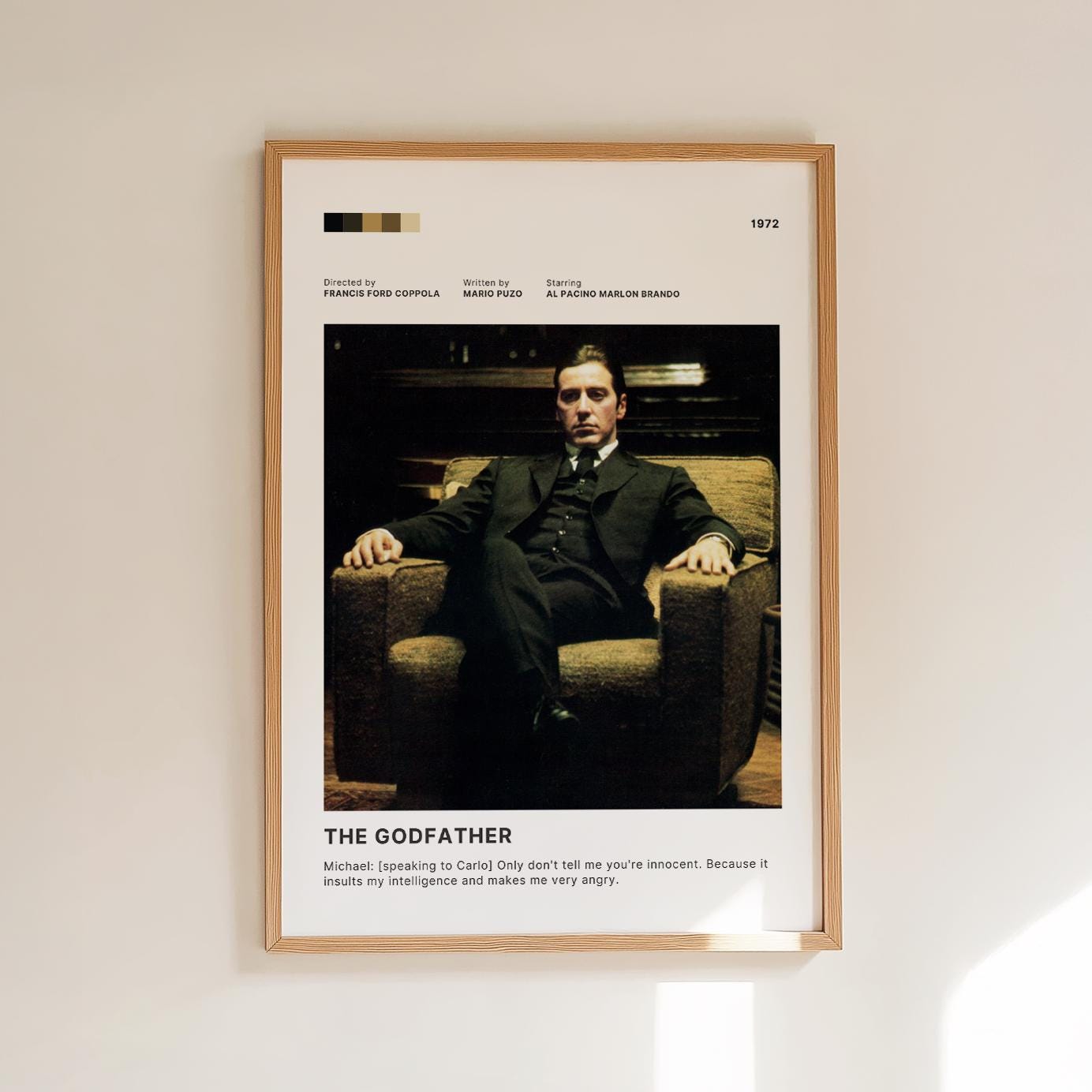 The Godfather 1972 Movie Poster – Al Pacino – Michael Corleone Quote ...