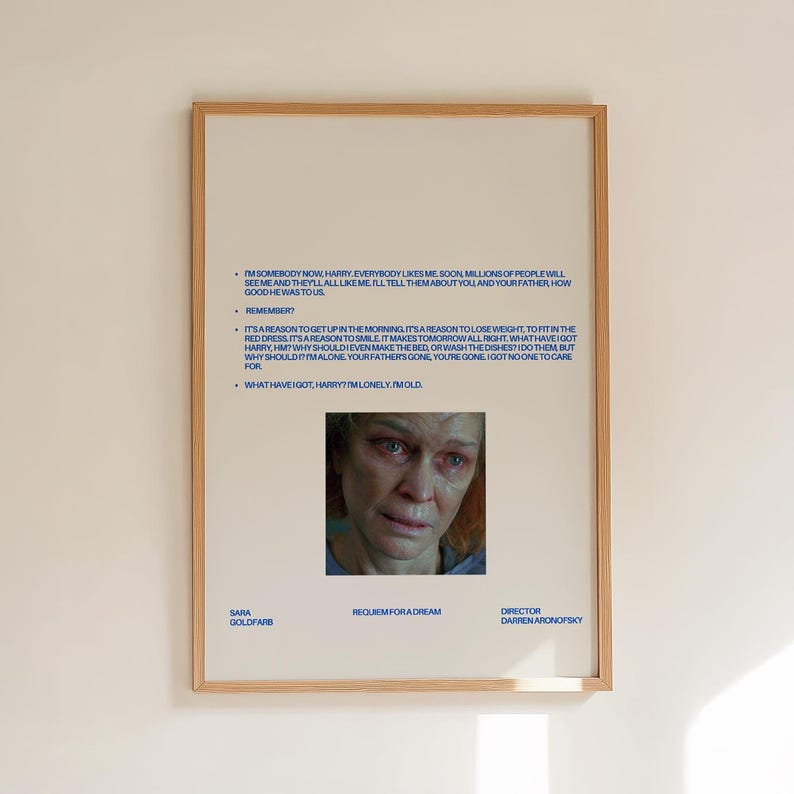 Requiem for a Dream Poster - Ellen Burstyn - Sara Goldfarb Print ...