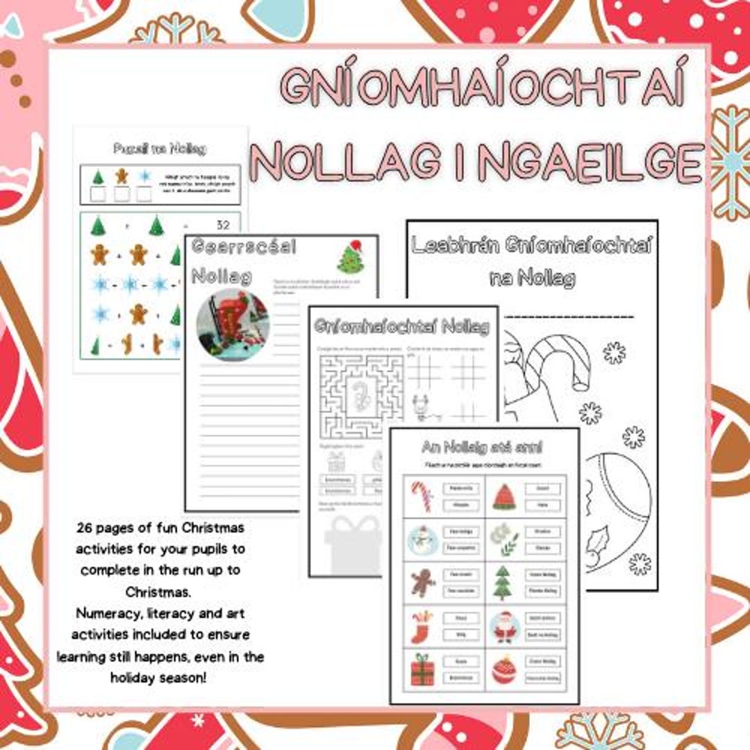 Irish / Gaeilge Christmas Worksheets - Etsy