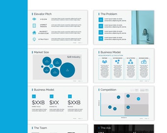 Blue Canva Slides - Etsy