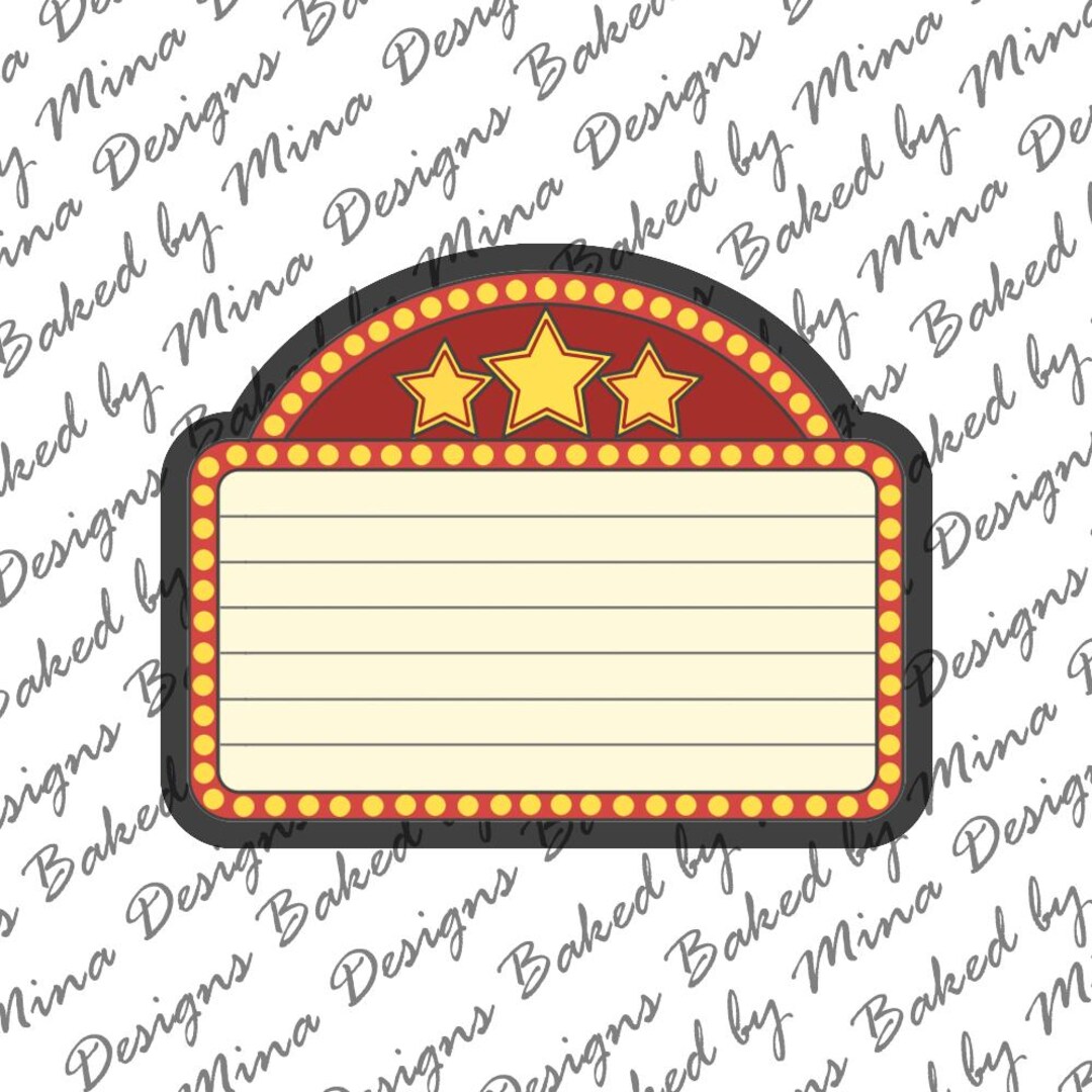 Theater Marquee Cookie Cutter STL File | Digital Download | Digital ...