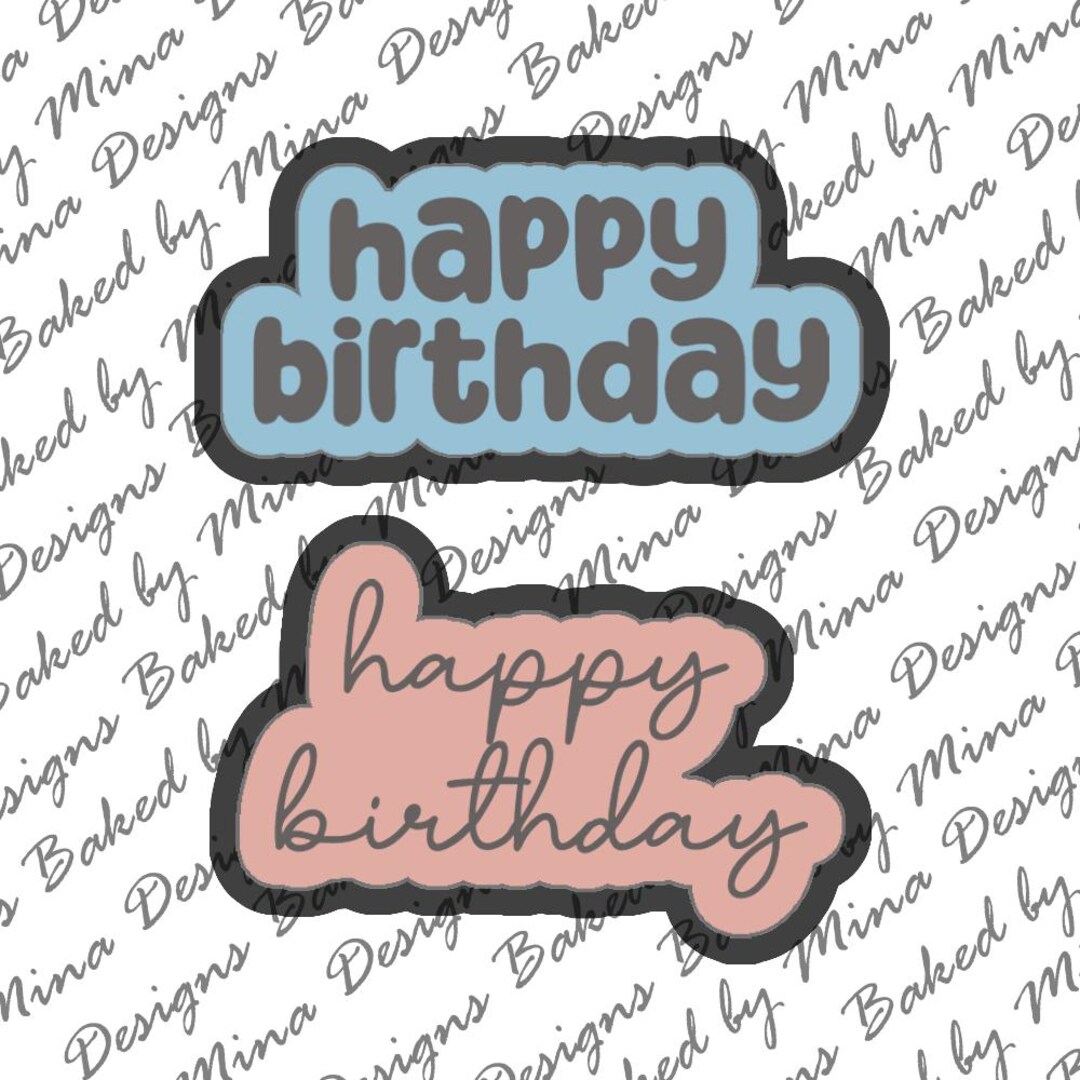 Happy Birthday Plaque Cookie Cutter STL File | Digital Download ...