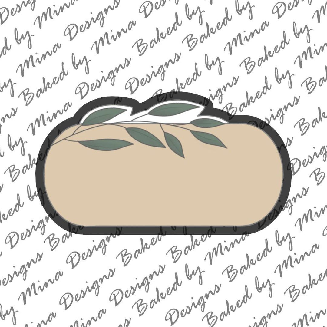 Oblong Plaque With Greenery Cookie Cutter STL File | Digital Download ...