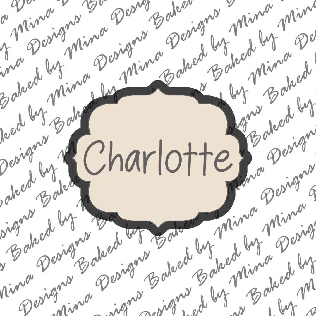 Plaque Charlotte Cookie Cutter STL File | Digital Download | Digital ...
