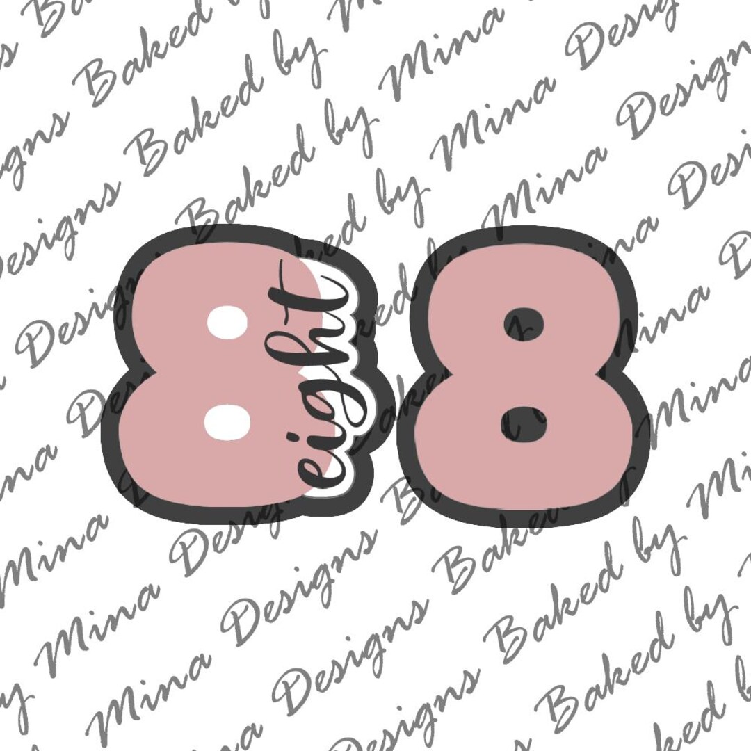 Number 8 Cookie Cutter STL File Digital Download Digital File 2 Files ...
